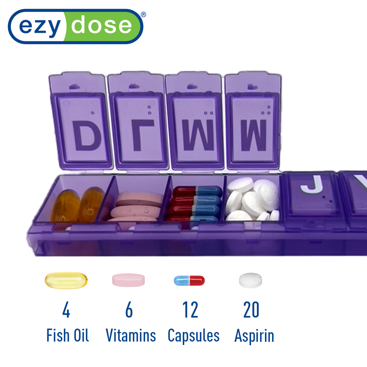 Ezy Dose® Weekly Spanish Pill Planner with Locking Device