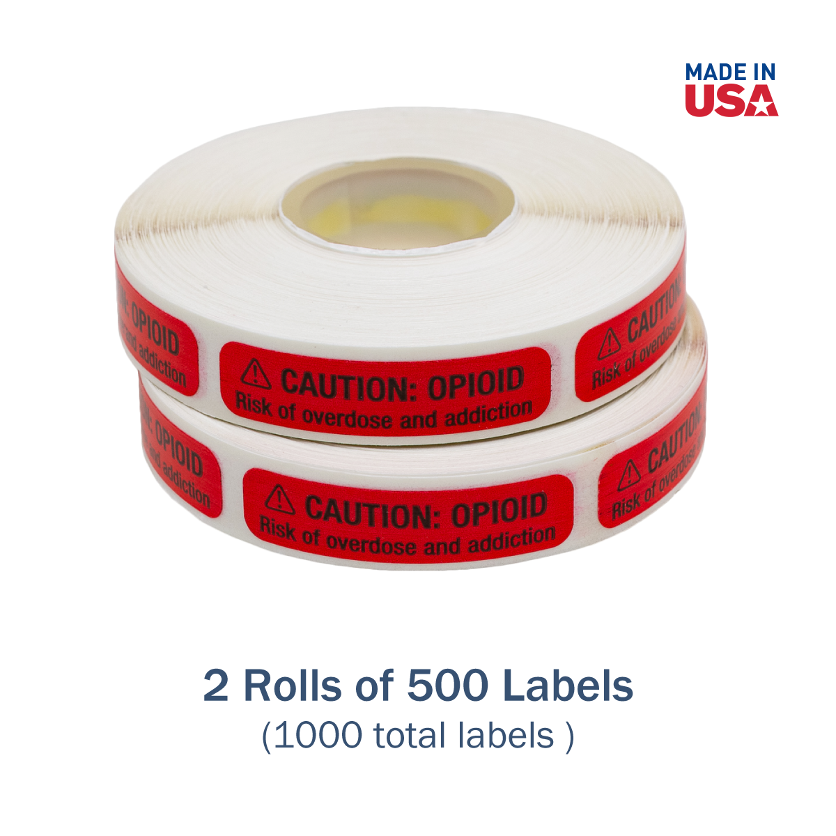 Apothecary Products "Caution: Opiod" Labels (Pack of 1000)