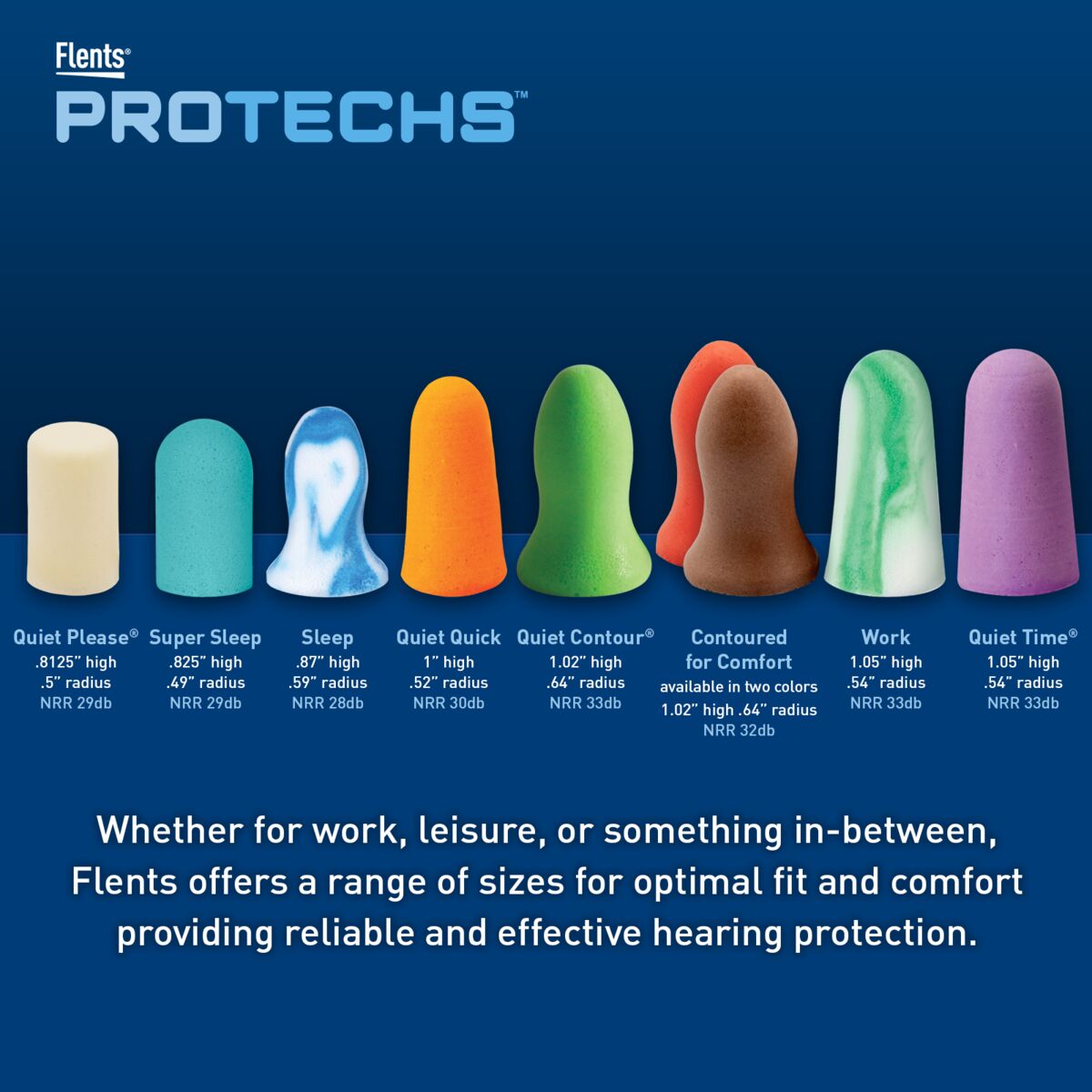 Flents® PROTECHS™ Ear Plugs for SLEEP (10 or 30 Pair)